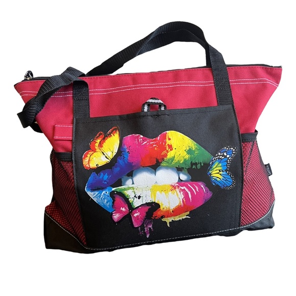 Bags | New Butterly Lips Tote Bag Custom Made And Great For Gift Giving ...